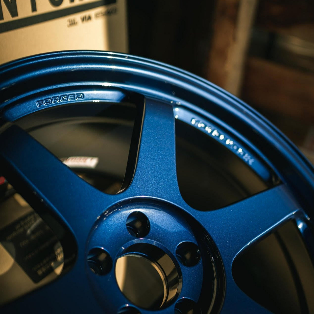 Volk TE37SL Mag Blue 19" A90 Supra spec